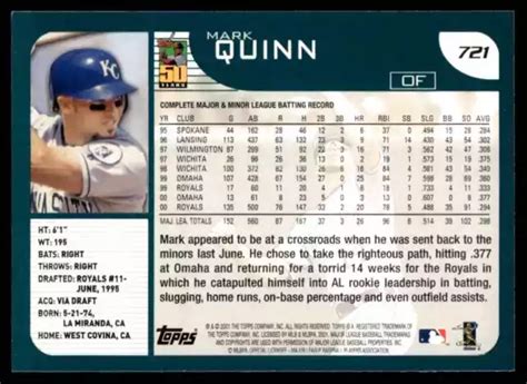 2001 Topps Mark Quinn Kansas City Royals 721 Eur 109 Picclick Fr