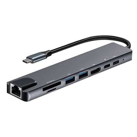 Adaptador Usb C Hub Para Mac Y Pc 8 En 1 Usb C Hdmi Usb 30 Red