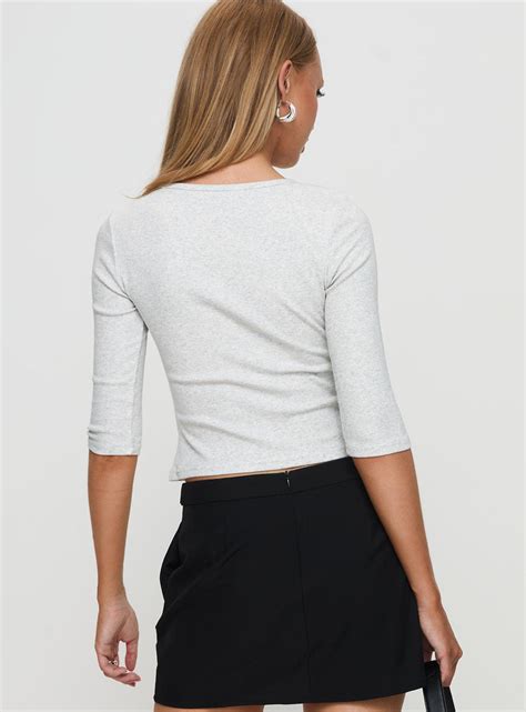Elaia 3 4 Sleeve Top Grey Marle Princess Polly Usa