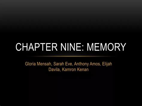ppt chapter nine memory powerpoint presentation free download id
