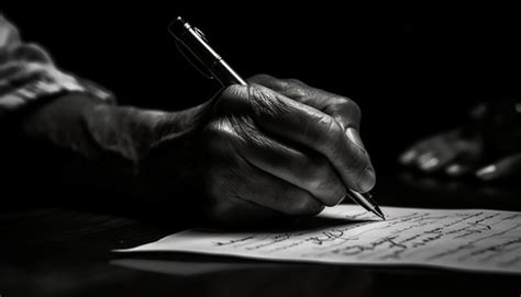 Premium Ai Image Handwriting On Antique Document One Person Holding Ink Pen Generated By