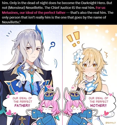 Lumine Neuvillette And Blathine Genshin Impact Drawn By Quinnyil