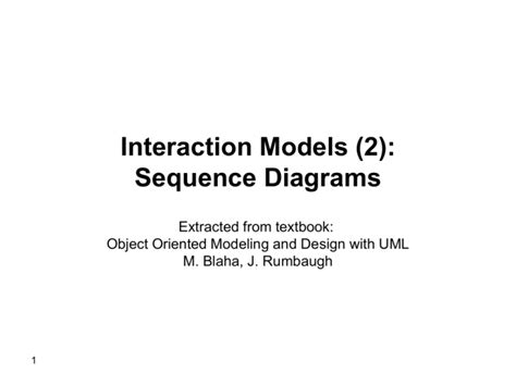 Interaction Models 2 Activity Diagrams