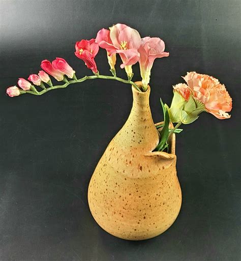 Vintage Unique Design Handmade Bud Vase Signed Stoneware Earthenware