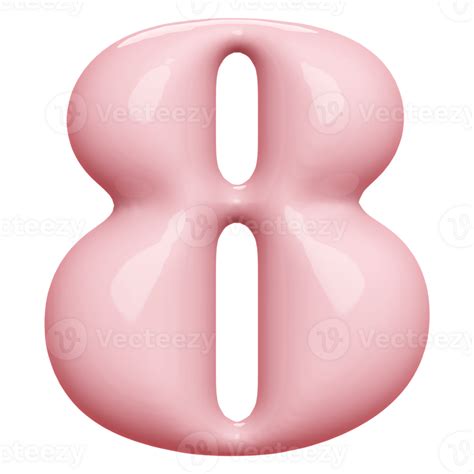 Pink 3d Number 8 46646160 Png