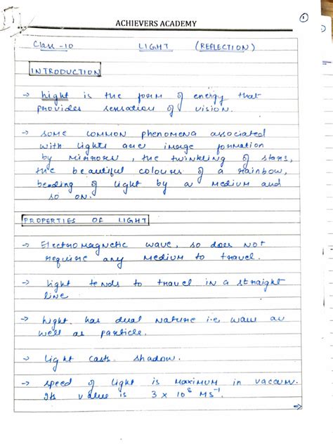 Reflection Notes Pdf Optics Glass Engineering And Science