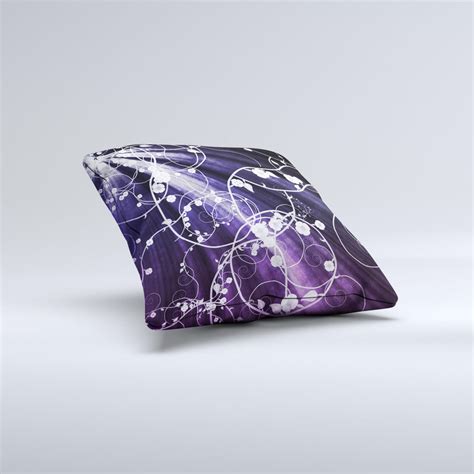Dark Purple Light Arrays With Glowing Vines Ink Fuzed Decorative Throw