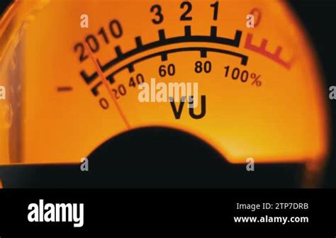 Analog Dial Indicator Of Audio Signal Level Vintage Arrow Moves In
