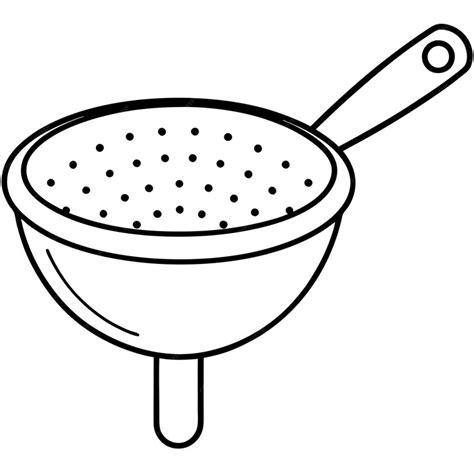 Strainer Outline Coloring Book Page Line Art Drawing Premium Ai
