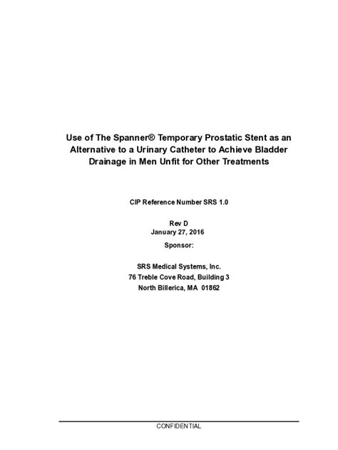 Fillable Online Use Of The Spanner Temporary Prostatic Stent As An Alternative To Fax Email