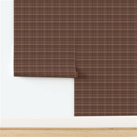 Two Tones Of Chocolate Brown Plaid Wallpaper Spoonflower
