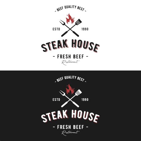 Premium Vector Retro Vintage Steak House Logo Design Logo For