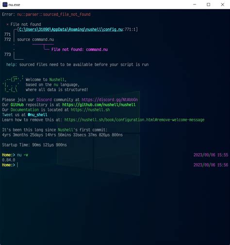 Nushell 0840 Can Not Import Nu File In Confignu · Issue 10250