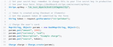 how to charge card in stripe using java android stack overflow