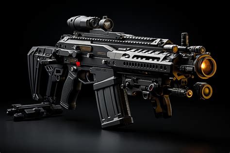 Premium Ai Image Modern Machine Gun Ai Generated