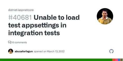 unable to load test appsettings in integration tests · issue 40681