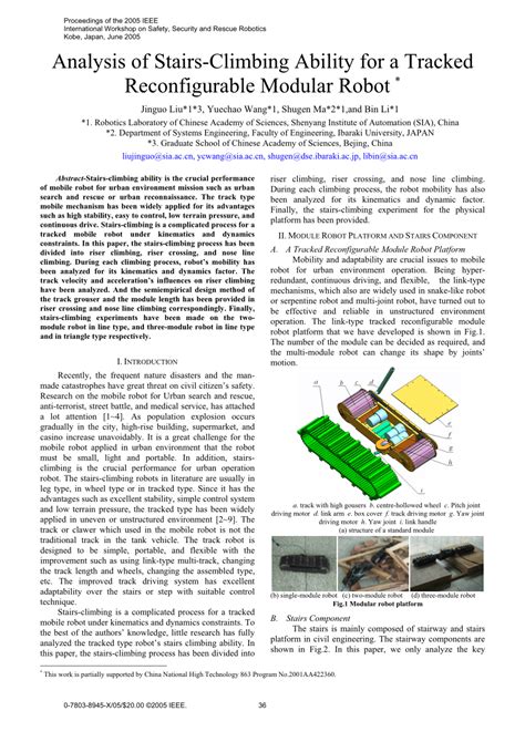 Pdf Analysis Of Stairs Climbing Ability For A Tracked Reconfigurable Modular Robot