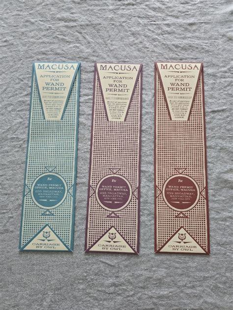 Macusa Wand Permit Applications X3 🦉🪄 Neu Gemäss Beschreibung In