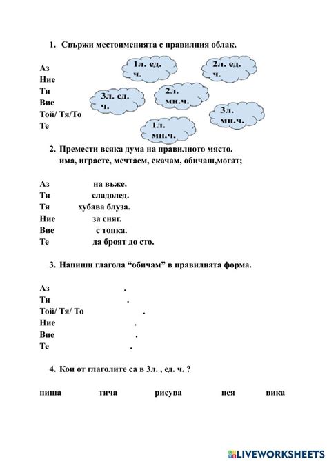 Употреба на личните местоимения и лице на глагола