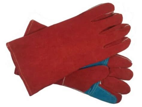 Male Safety Split Leather Welding Gloves 11 Inch Length Finger Type