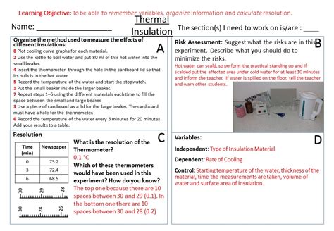 Thermal Insulation Required Practical Lesson With Instructions For