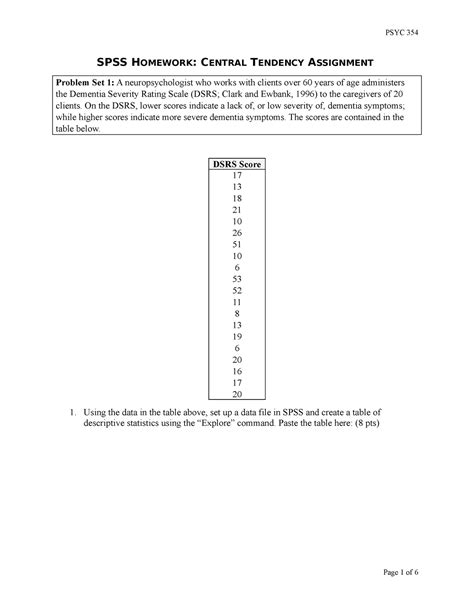 Spss Homework Central Tendency Assignment Week 2 Spss Homework