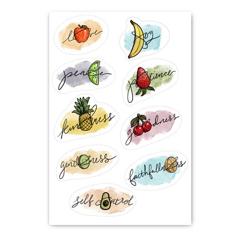 Fruit Of The Spirit Sticker Sheet Sisters Keep Drawing
