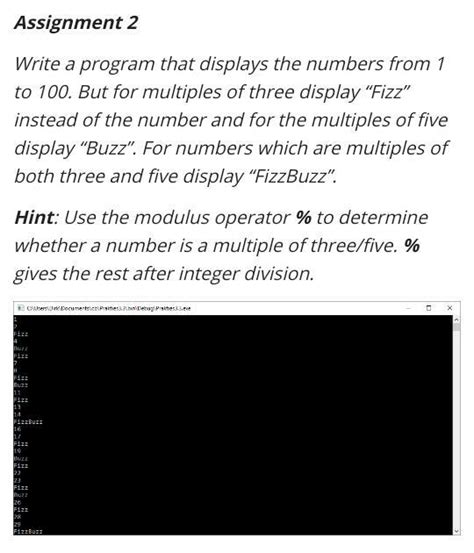 Solved Assignment 2 Write A C C Program That Displays The Chegg Com