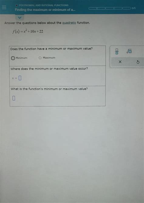 Solved Answer The Questions Below About The Quadratic Chegg