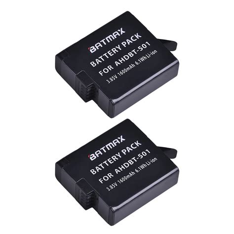 2pcs Fully Decoded 1600mah Battery For Gopro Hero 5 Hero 6 Gopro Camera
