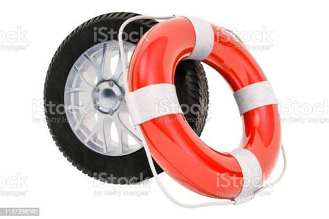 구명 부 표 서비스 및 수리 개념을 가진 차 바퀴 흰색 배경에 고립 된 3d 렌더링 차에 대한 스톡 사진 및 기타 이미지 차 구명 기구 수리 Istock