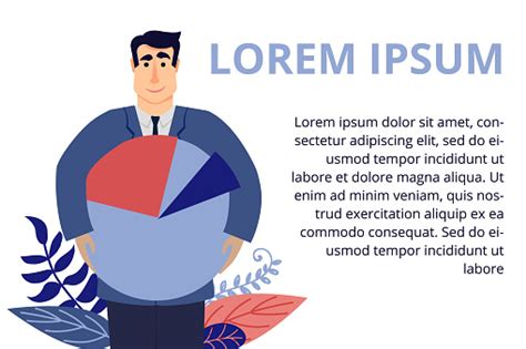 젊은 사업가는 자신의 손에 파이 차트를 보유 하 고 있습니다 상사는 성장 하는 비즈니스에 관심이 있습니다 행복 한 사업가 웹