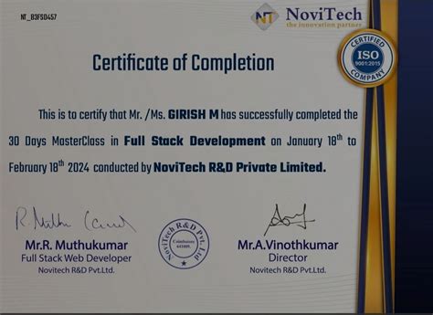 Girish Murali On Linkedin Fullstackdeveloper Novitech