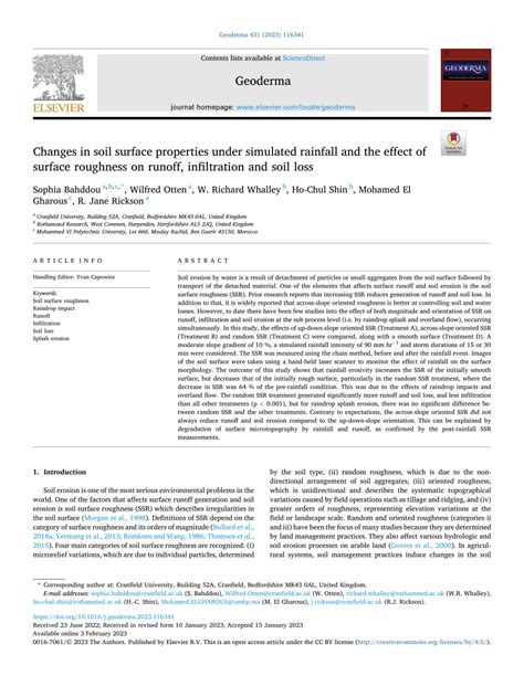 PDF Changes In Soil Surface Properties Under Simulated Rainfall And