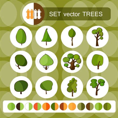Tree Collection Of Design Elements Stock Vector Illustration Of Decorative Spring
