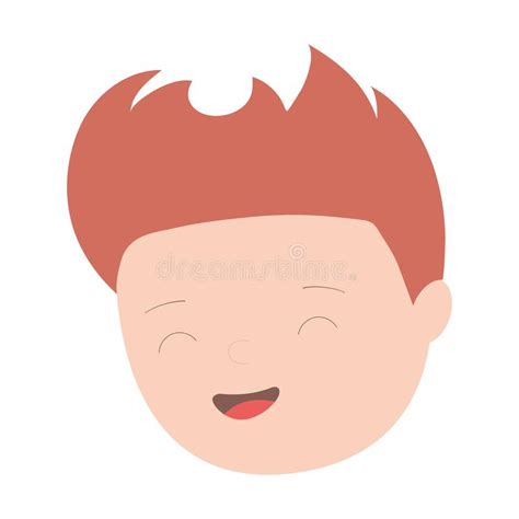 Young Man Face Cartoon Character Isolated Icon Design Stock Vector