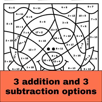 Color By Number Addition And Subtraction Within 20 Worksheets Halloween