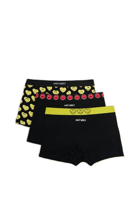 súprava 3 boxeriek smiley world farba čierna cropp 520dd 99x