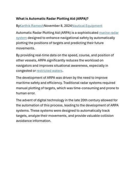 Understanding Automatic Radar Plotting Aid Pdf