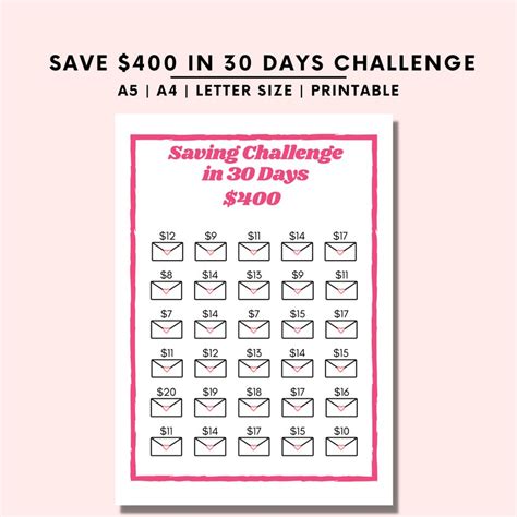 Money Saving Challenge Bundles Printable Savings Challenge In 30 Days
