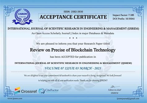 Madhuri Tratiya On Linkedin Ijsrem Blockchain Review Paper