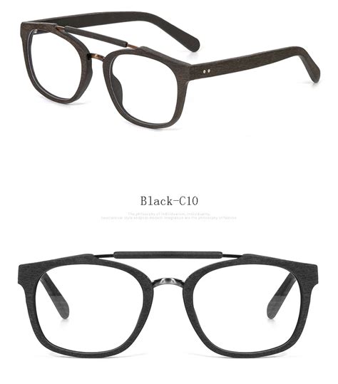 Hdcrafter Mens Wood Alloy Eyeglasses Fuzweb