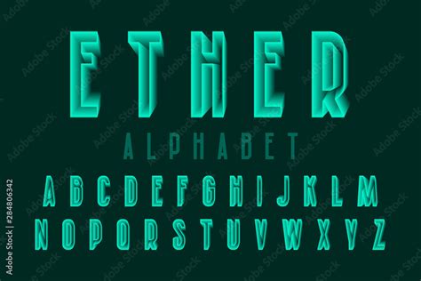 Photo And Art Print Ether Alphabet Of Green Translucent Letters Perepadiay
