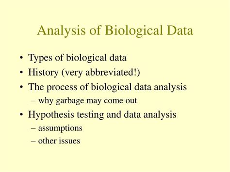 Ppt Analysis Of Biological Data Biol40625062 Powerpoint Presentation