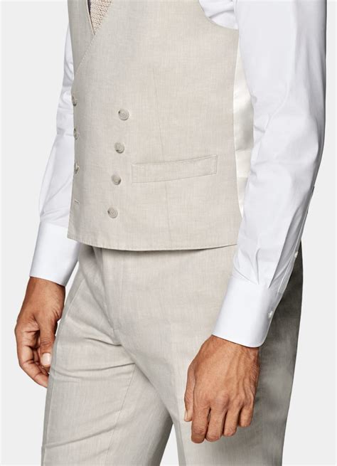 Sand Waistcoat In Linen Cotton Suitsupply Suitsupply Us