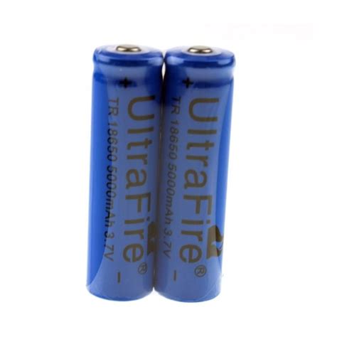 Ultrafire TR 5000mAh 3 7V 18650 Li Ion Rechargeable Battery 1 Pair