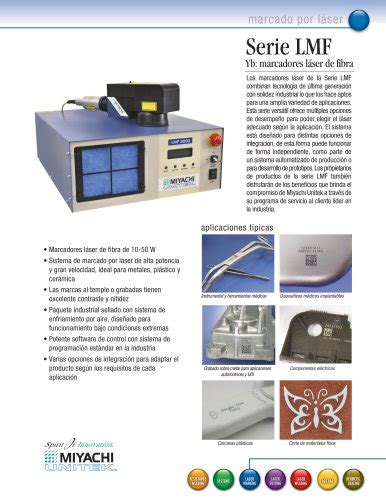 LMF Series Fiber Laser Markers AMADA WELD TECH Inc Catálogo PDF