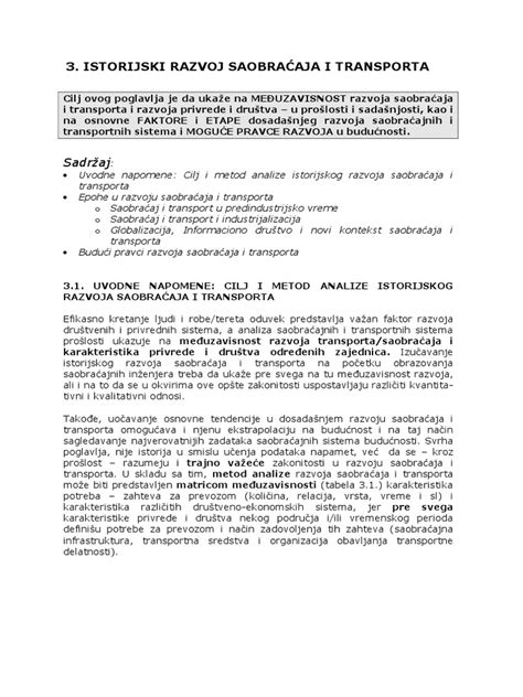 Istorijski Razvoj Saobracaja Pdf
