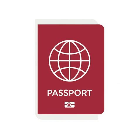 A Red Passport Cover With A White Globe Graphic In The Center Premium