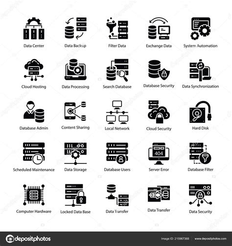 Database Schema Icons Set Stock Vector Image By ©prosymbols 215967368